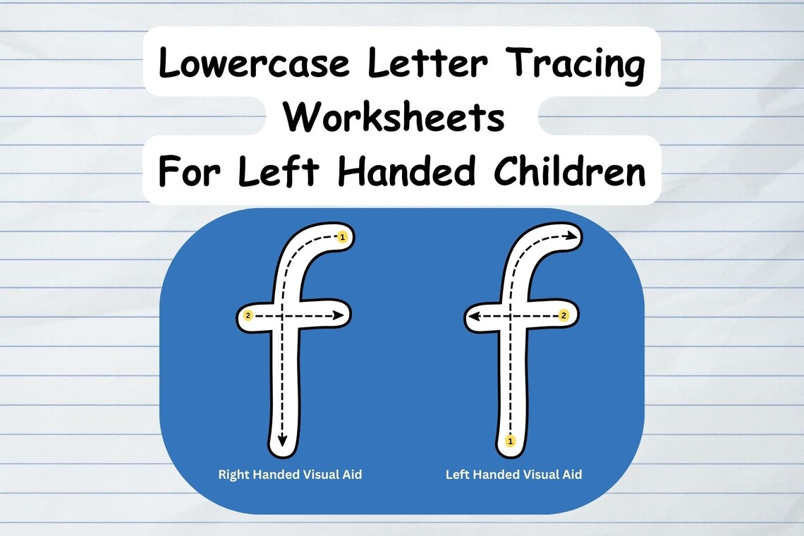 Large Lowercase Letter Tracing Worksheet for Left-handed Children for ...