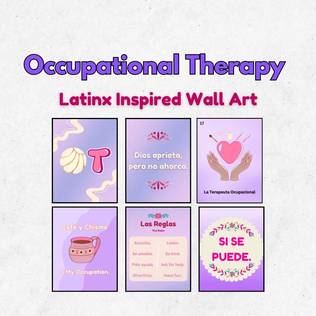 Occupational Therapy Posters for Classroom, Office, and Clinic Latinx ...