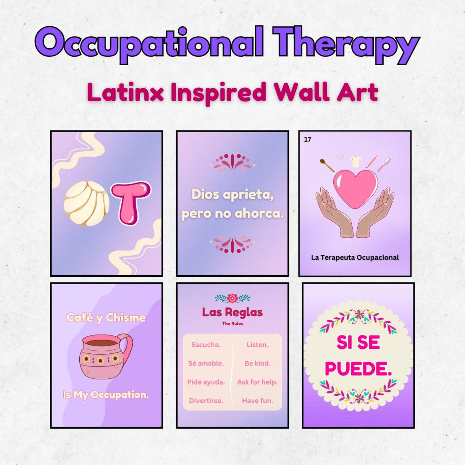 Occupational Therapy Posters for Classroom, Office, and Clinic Latinx ...