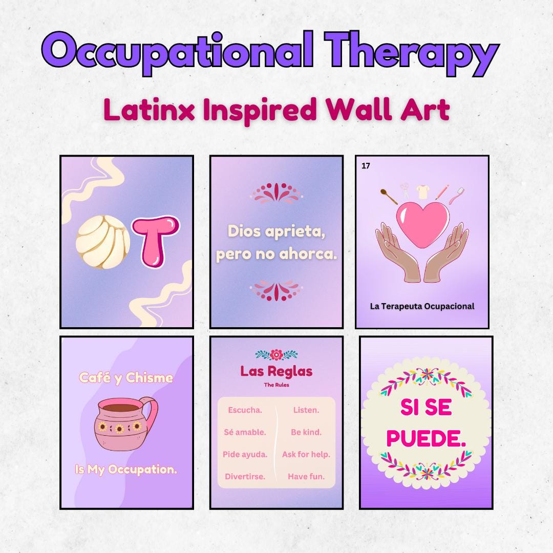 Occupational Therapy Posters for Classroom, Office, and Clinic Latinx ...