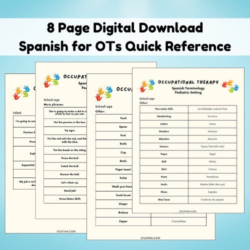 Spanish for Pediatric Occupational Therapists: Quick Reference Guide ...