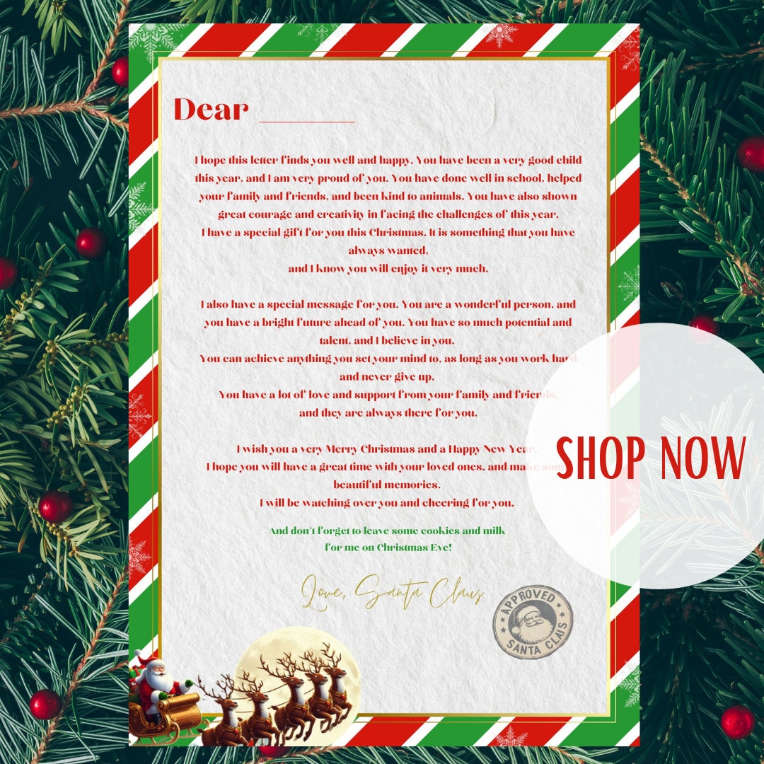 Letter From Santa, Return Letter, Christmas Letter, Welcome Santa Claus ...