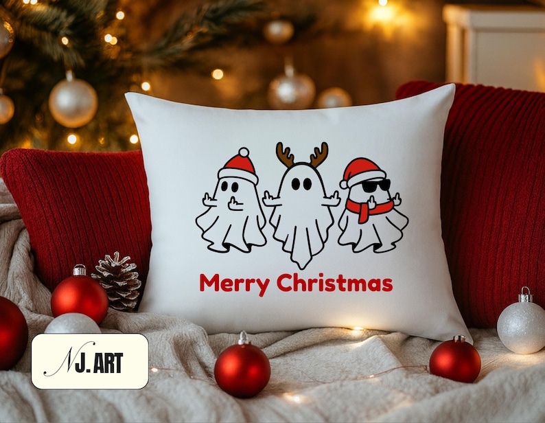 Funny Christmas Ghosts SVG Bundle – Santa Hat, Reindeer (cut Files) - Etsy
