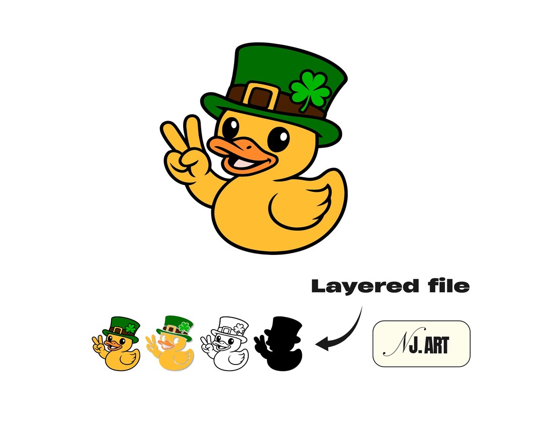 Leprechaun Duck SVG, St Patrick's Day PNG, Layered File (digital ...