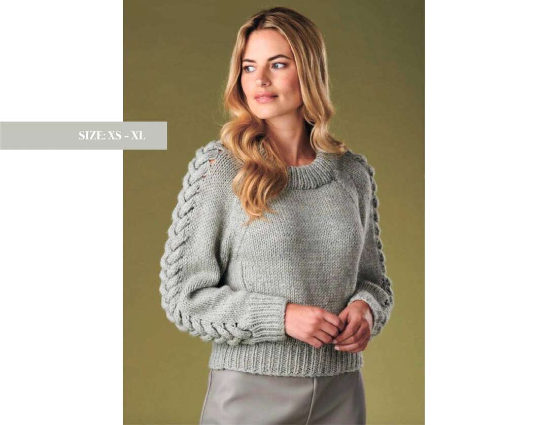 Sweater Knitting Pattern for Women Chunky Yarn Instant PDF Download - Etsy