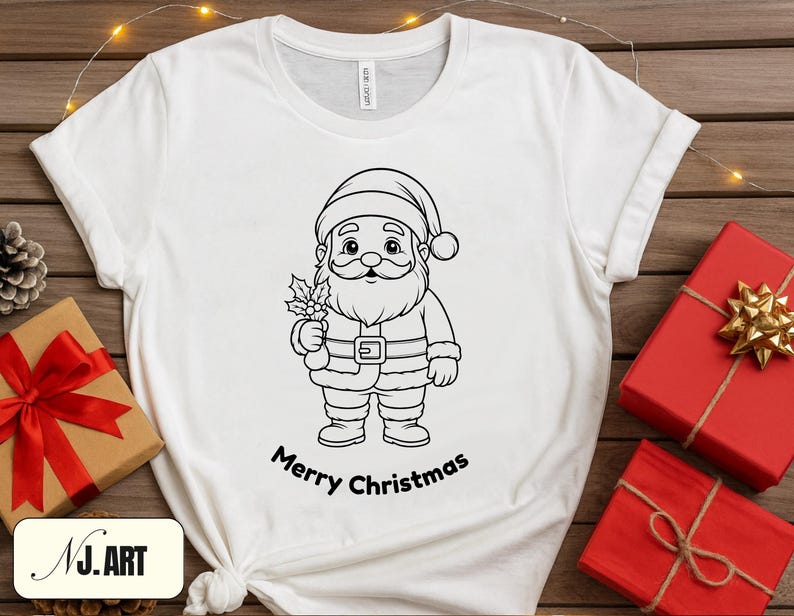 Cute Santa Claus SVG – Christmas Clipart, T-shirt Design (bonus Font ...