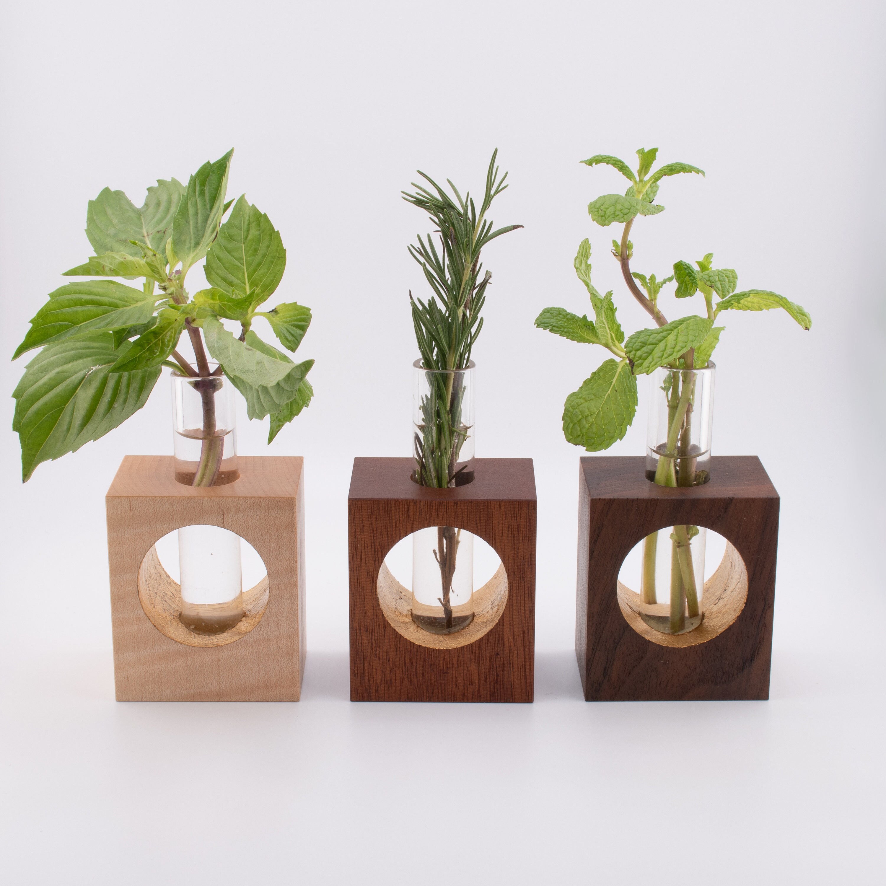 Set of 3 Elegant Hand Crafted Plant Vases With Upcycled Antique Test ...