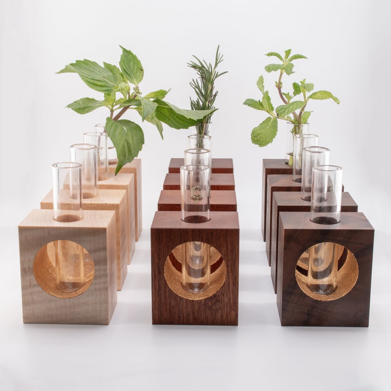 Set of 3 Elegant Hand Crafted Plant Vases With Upcycled Antique Test ...