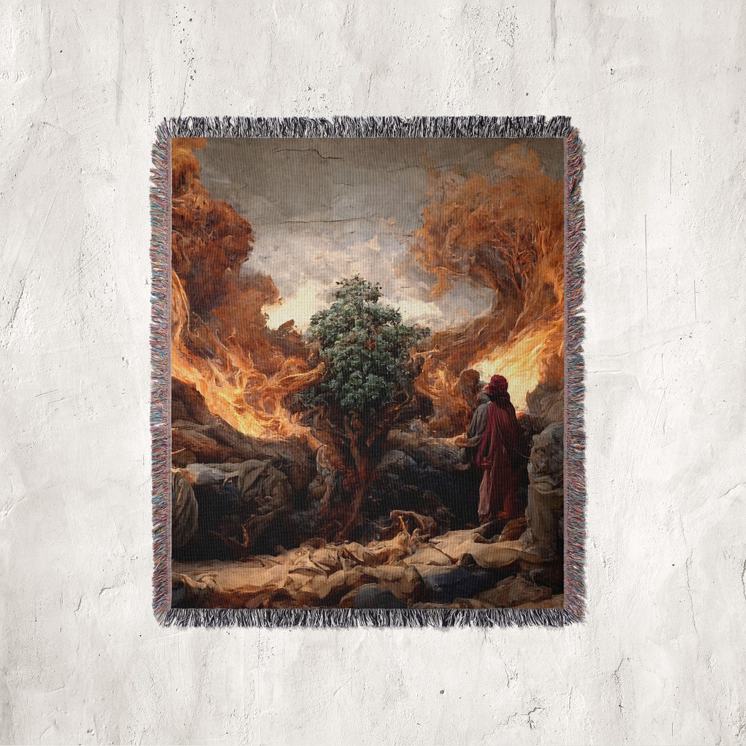 Moses & the Burning Bush | Medieval Tapestry, Woven Blanket, Throw ...