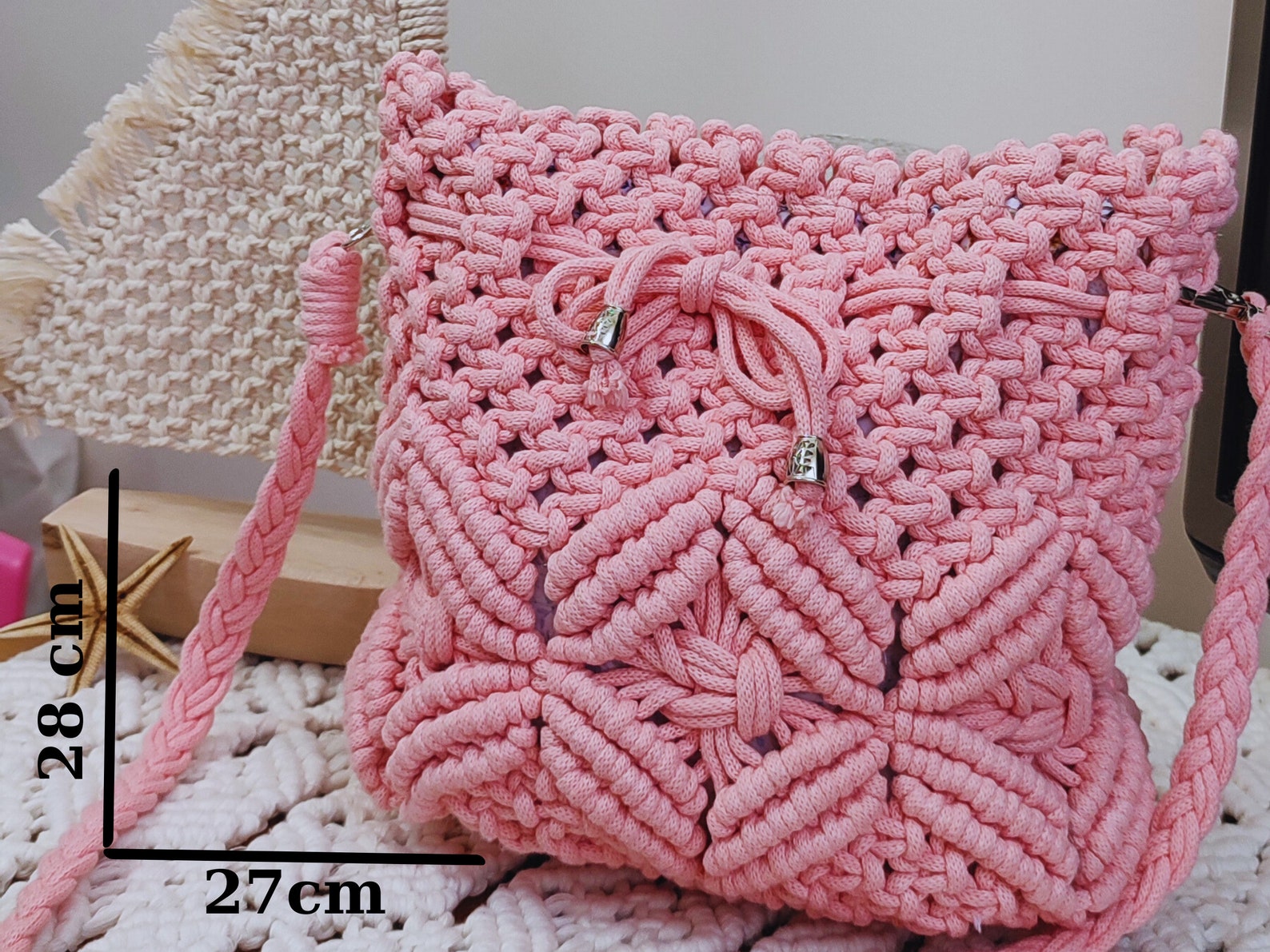Pink Macrame Bohem Bag - Etsy