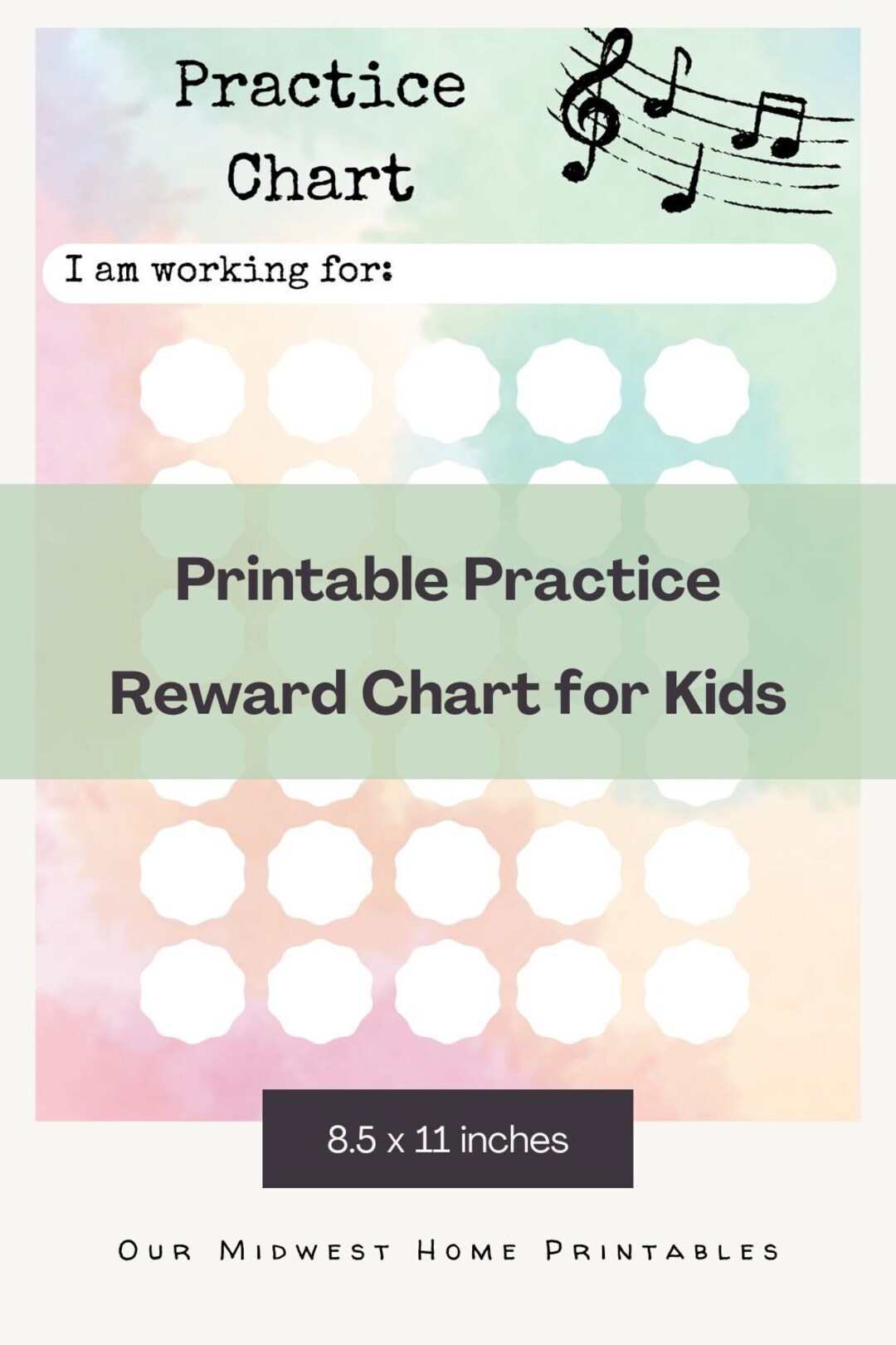 Printable Music Reward Chart for Kids - Etsy UK