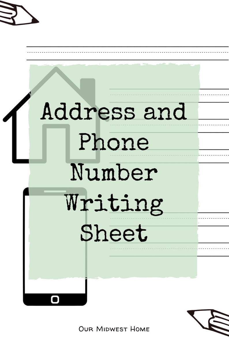 Address and Phone Number Writing Sheet for Kids - Etsy