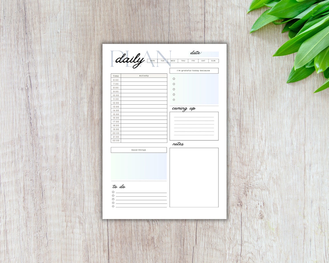 Printable Daily Planner, Daily Planner Sheet for Printing, Printable ...