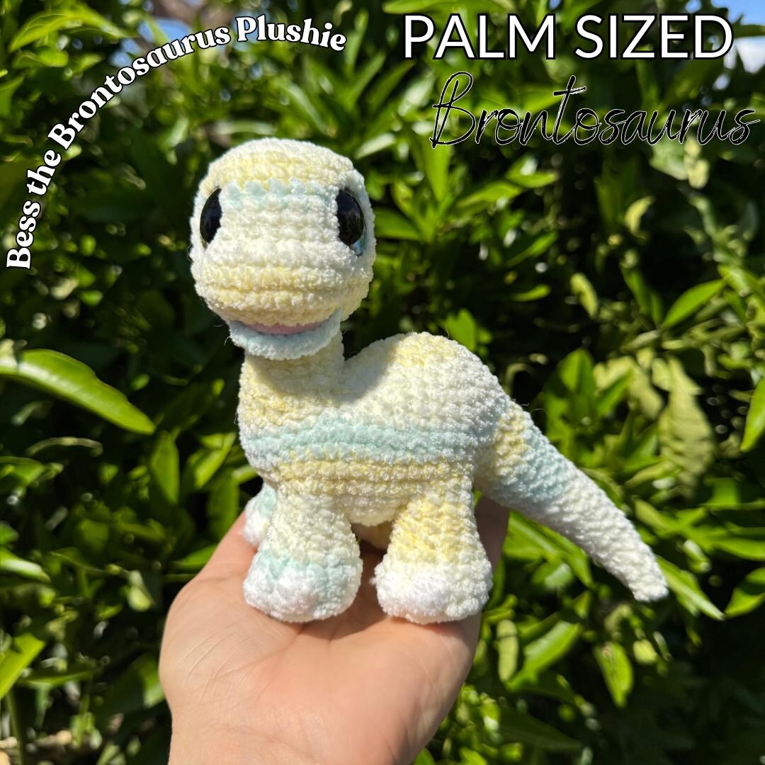 Palm Sized Plushies-bess the Brontosaurus Plushie-physical Item - Etsy