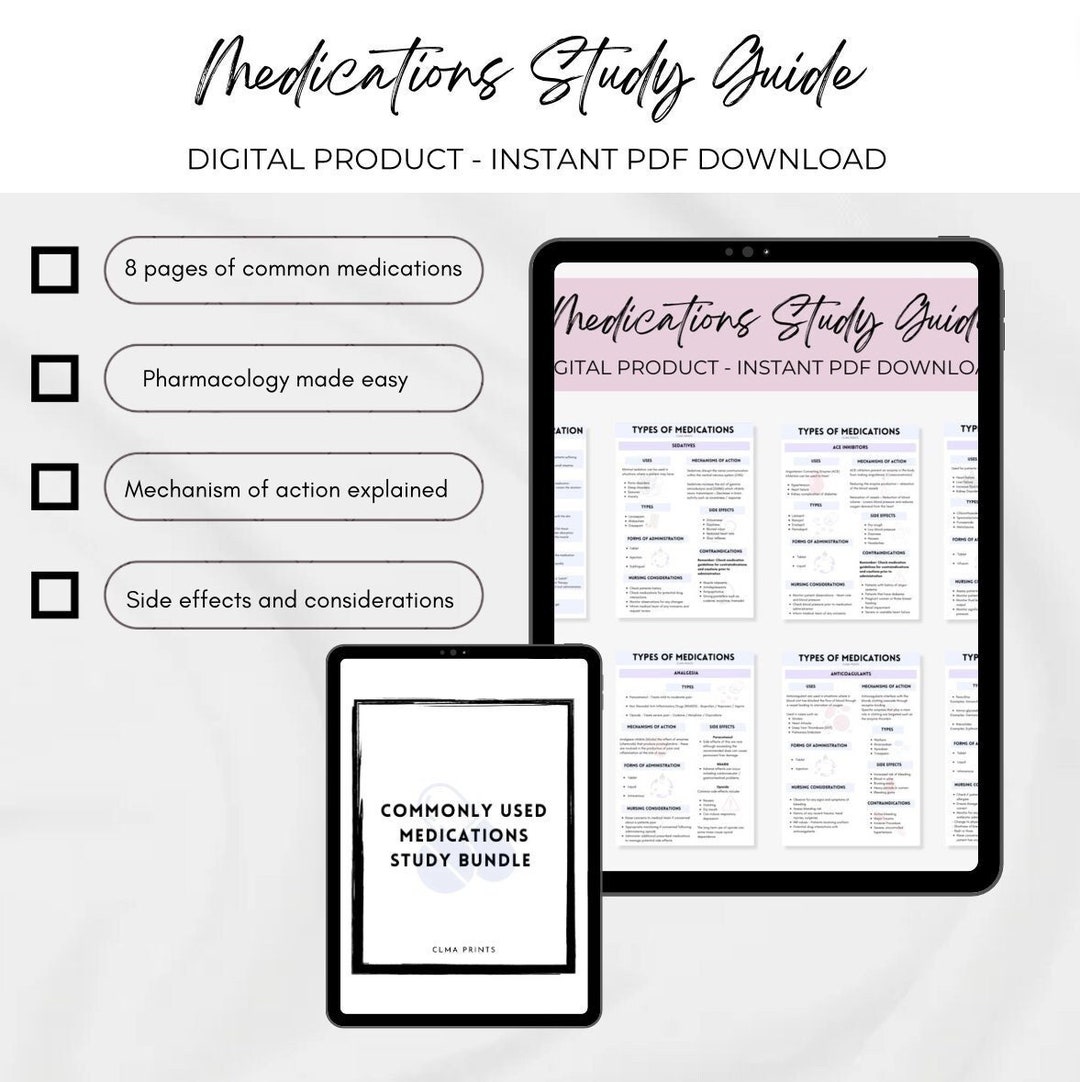 Common Medications Guide Mini Bundle - Etsy