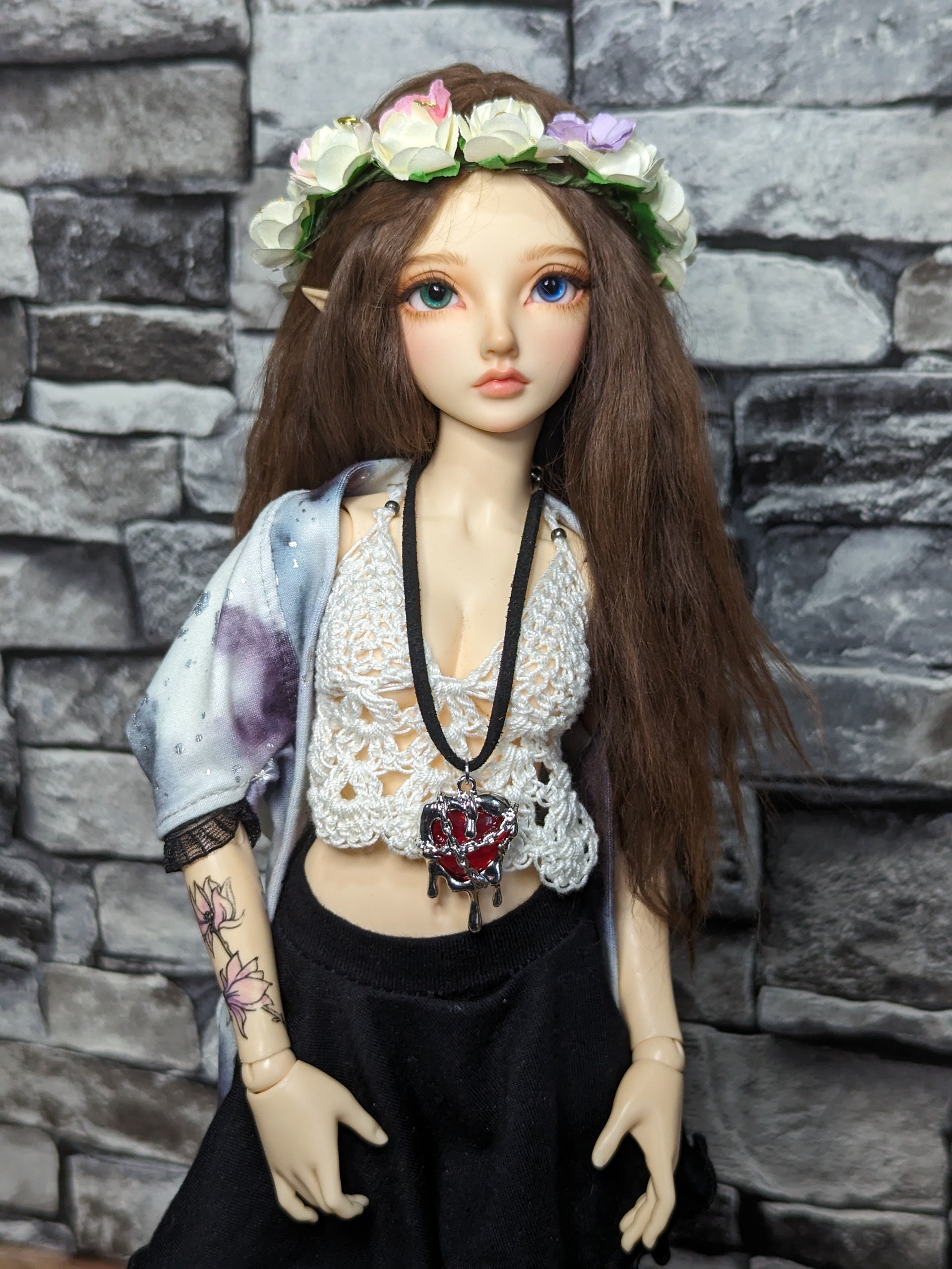 Dripping Heart Doll Necklace – Tibetan Silver Charm, BJD SD MSD - Etsy
