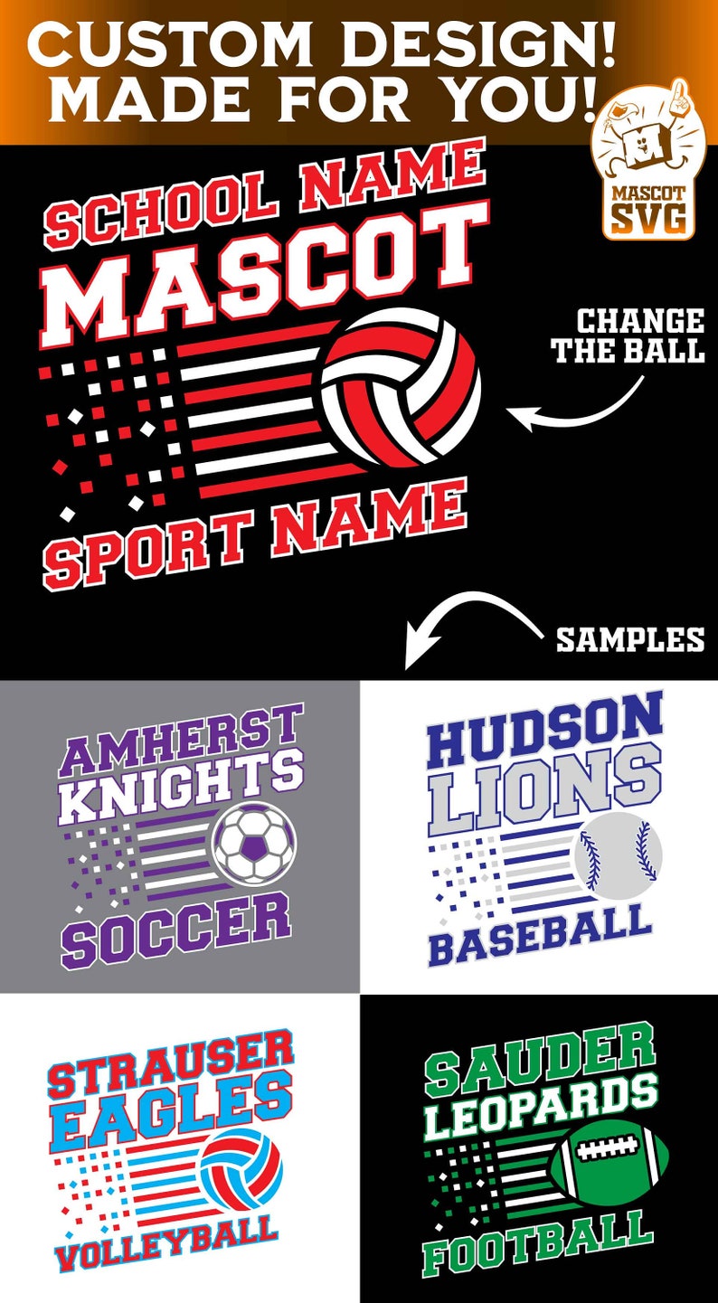 School Sport Custom Sport SVG Mascot Team Png School Mascot SVG Sport ...