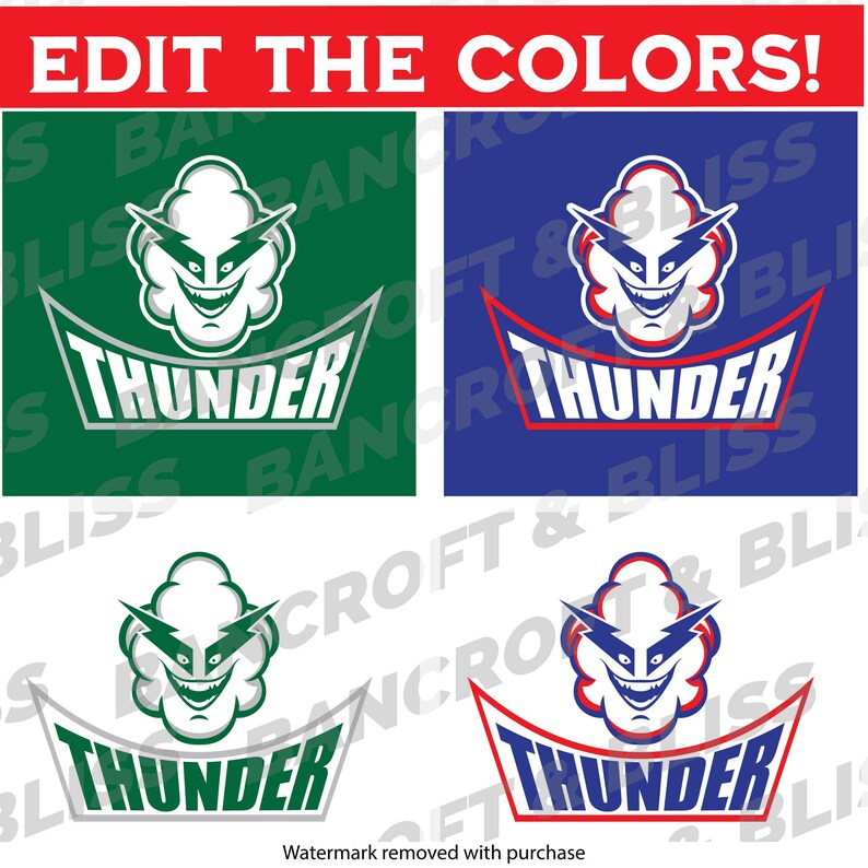 Thunder SVG Thunder Mascot Svg Thunder Team Svg Thunder School Spirit ...