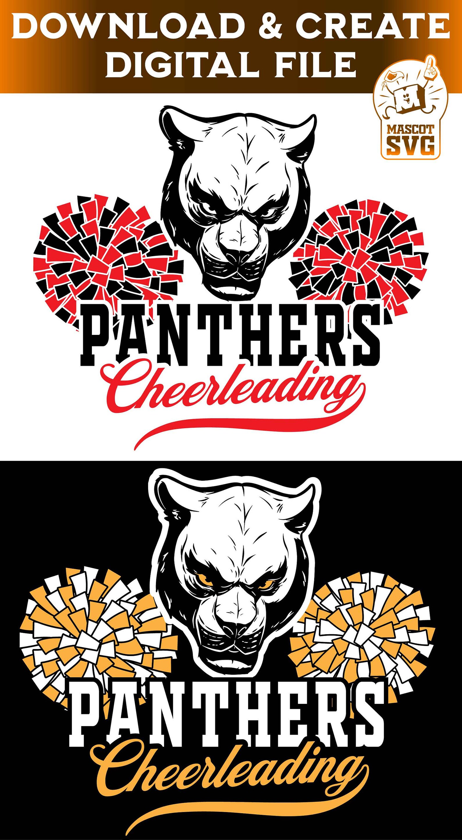 Panther SVG Panther Mascot Svg Panther Cheer Svg Panther Cheerleading ...