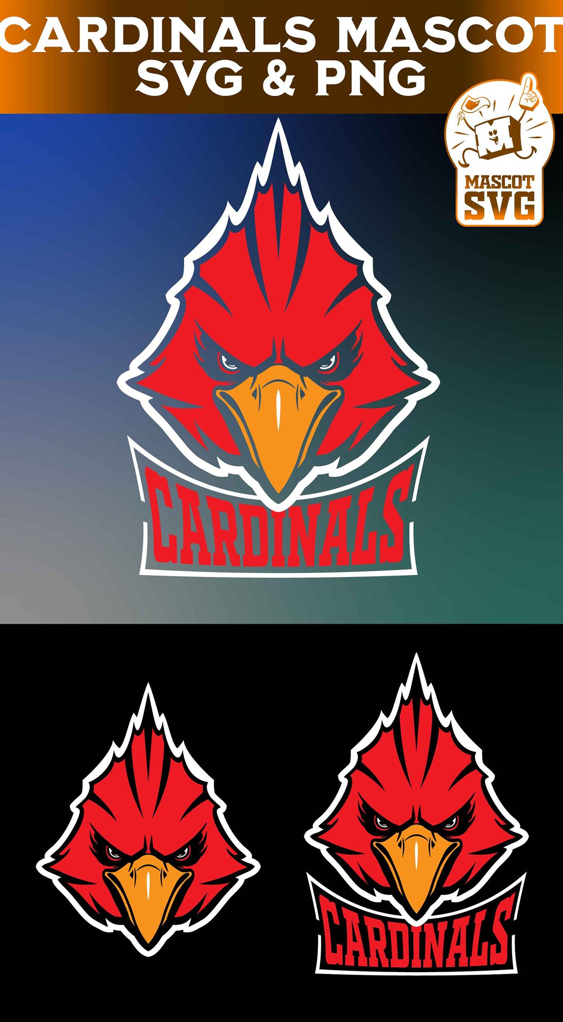 Cardinal SVG Cardinal Mascot Svg Cardinal Team Svg for Cricut or ...