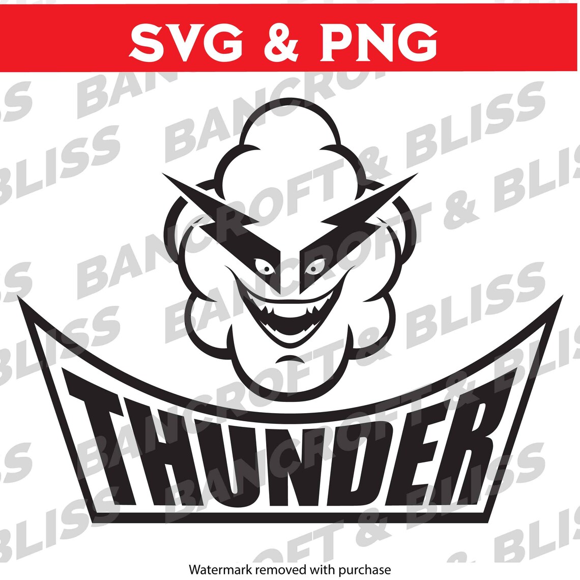 Thunder SVG Thunder Mascot Svg Thunder Team Svg Thunder School Spirit ...