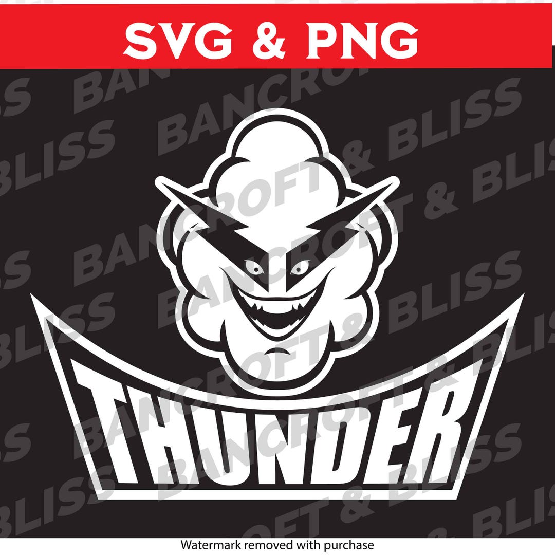 Thunder SVG Thunder Mascot Svg Thunder Team Svg Thunder School Spirit ...
