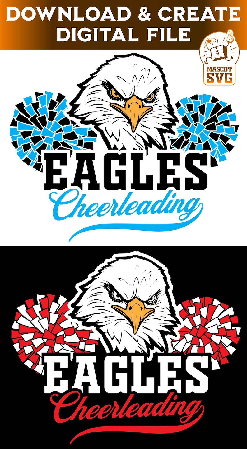 Eagle Cheerleading SVG Eagle Cheer Svg Eagle Svg Eagle Team Svg Eagles ...