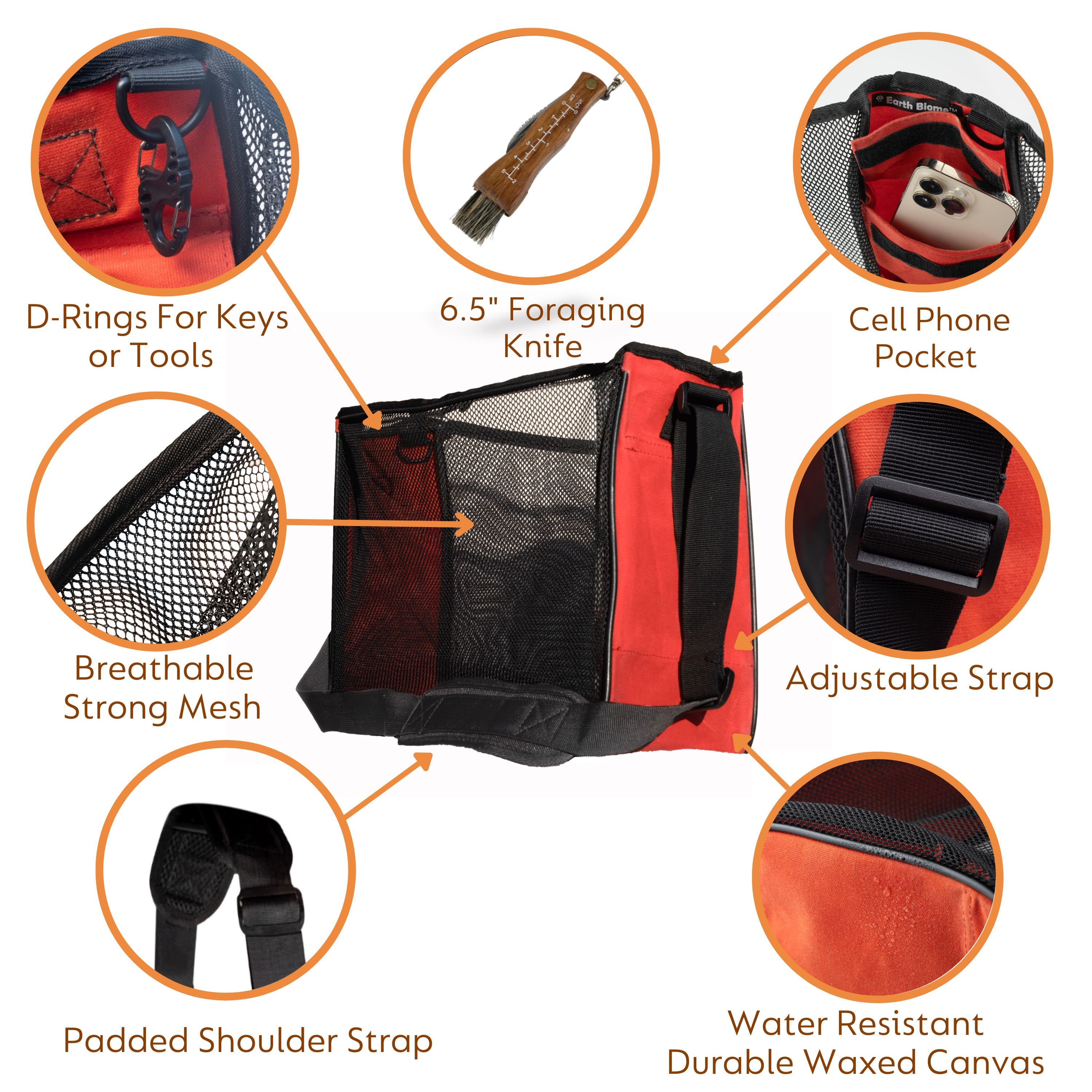 Earth Biome Waxed Canvas and Mesh Foraging Kit for Gathering or Fruit ...