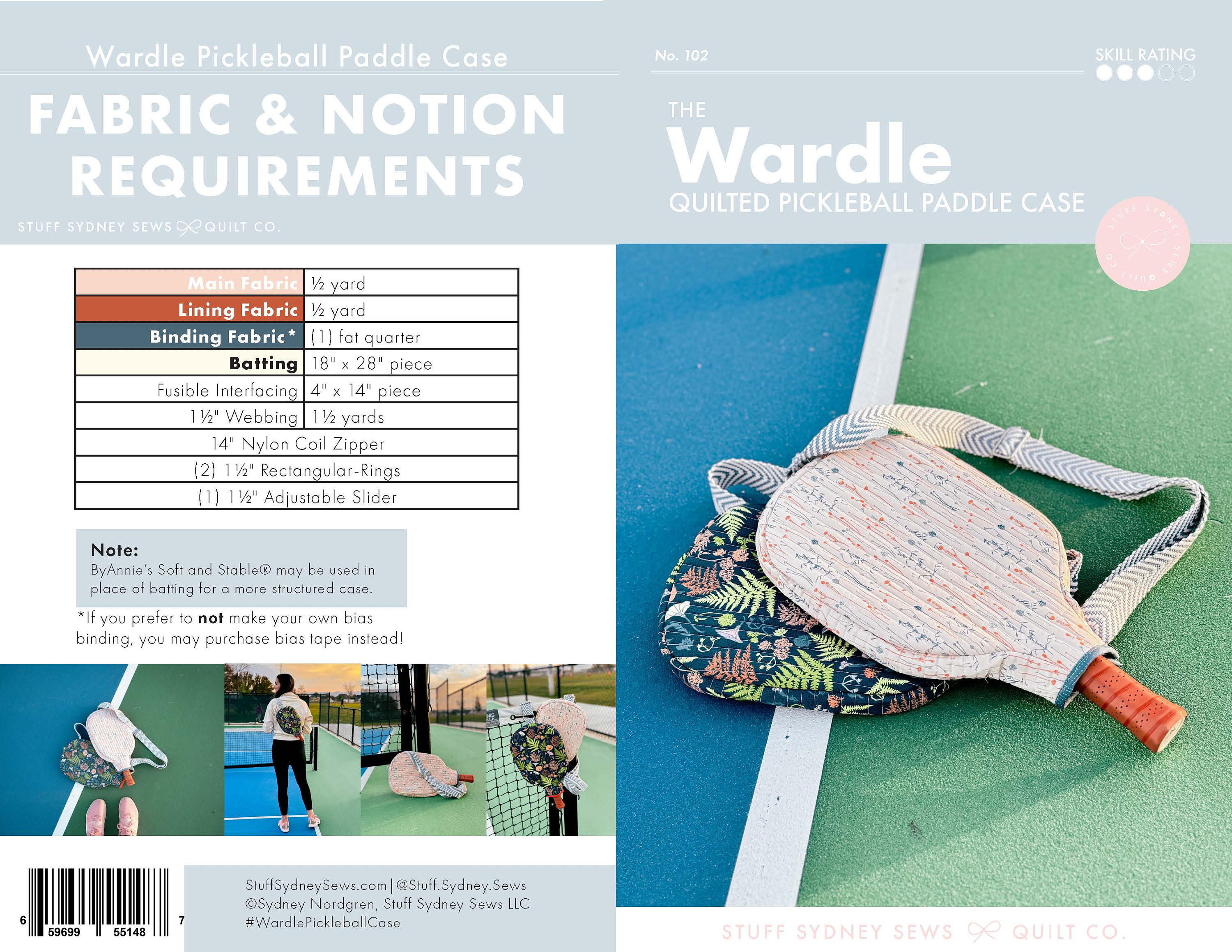 Wardle Quilted Pickleball Paddle Case - Etsy