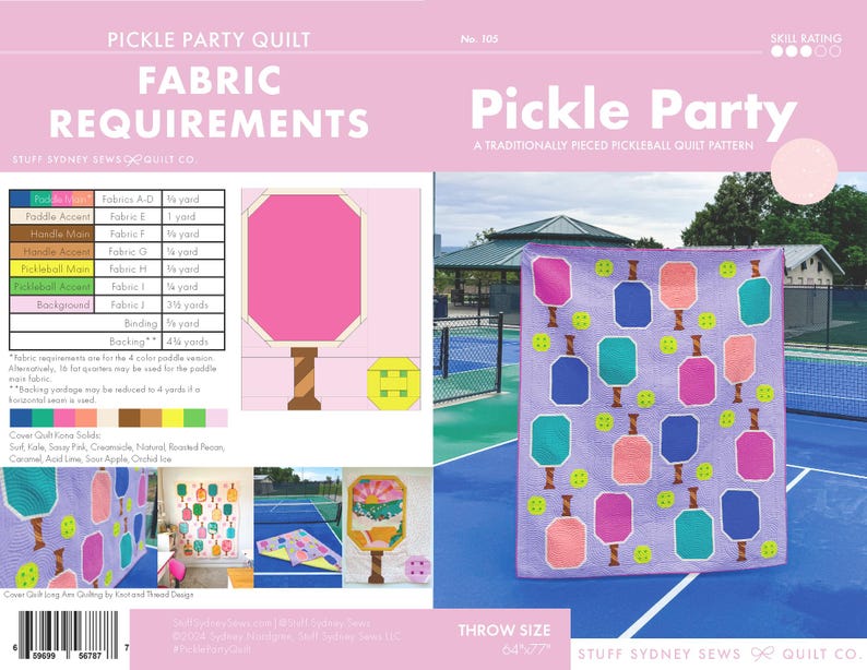Pickle Party Pickleball Quilt Pattern - Etsy