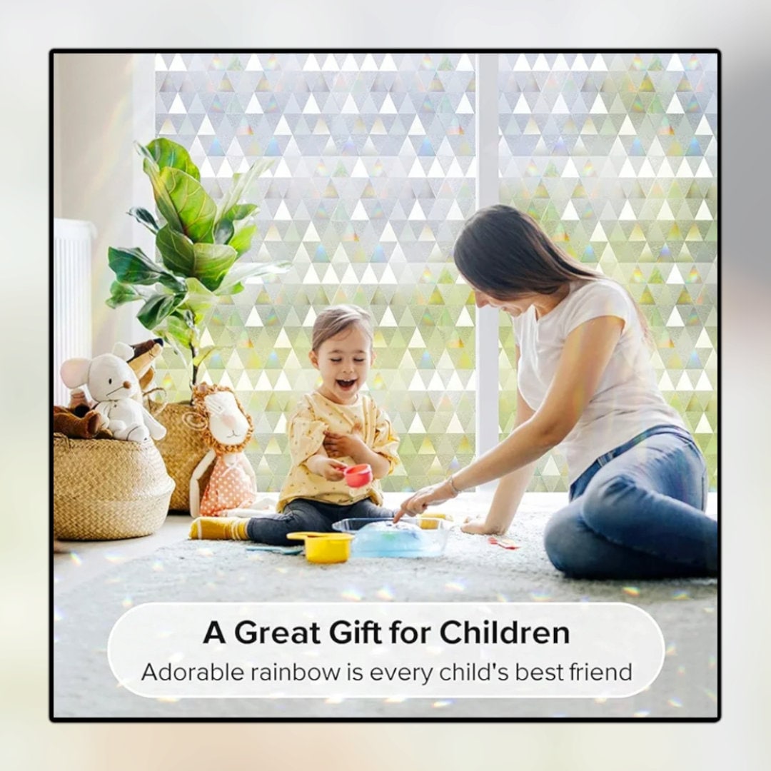 Rainbow Prism Window Film 3D Decorative Vinyl for Stylish Privacy, UV ...