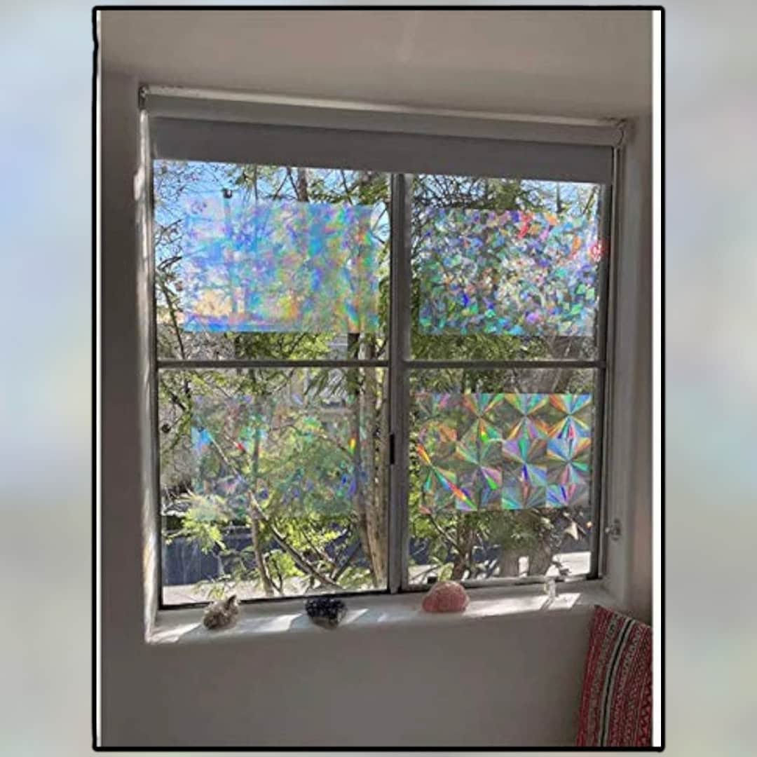 Rainbow Suncatcher Window Film Crystal Patterned Window Clings, 12 X 18 ...