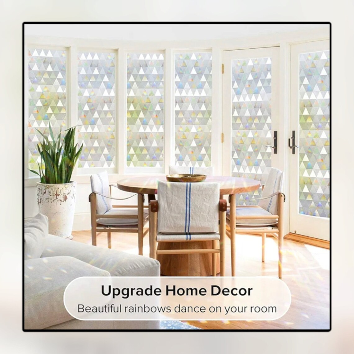 Rainbow Prism Window Film 3D Decorative Vinyl for Stylish Privacy, UV ...