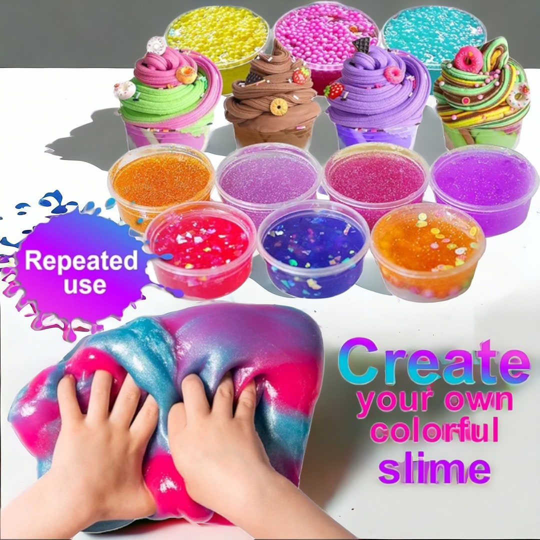 Jumbo Slime Kit for Kids 33 Cups Premade Ultimate DIY Slime Pack Soft ...