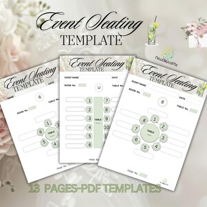 Printable Event Seating Chart Template, Wedding Table Seating ...