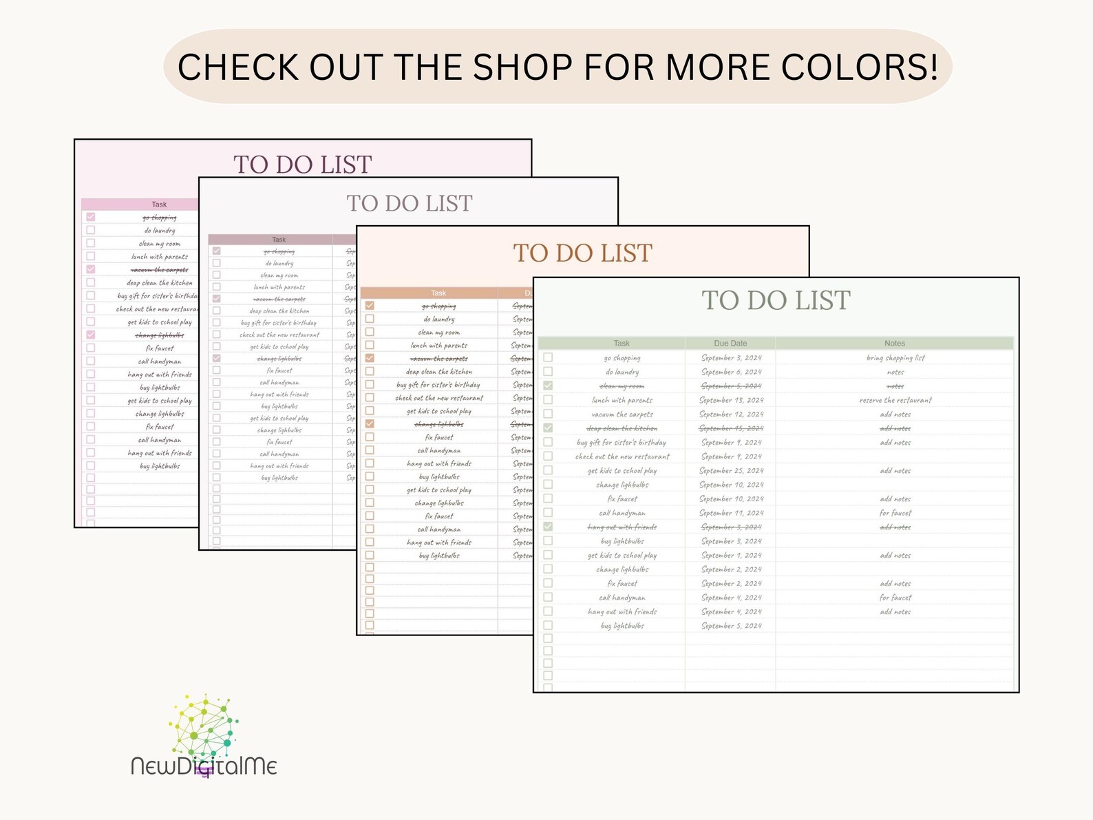 Checkmark to Do List, Easy Monthly Calendar, Daily Schedule, Routine ...