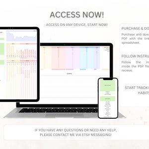 Habit Tracker Spreadsheet | Google Sheets Template | Daily Routine Goal ...