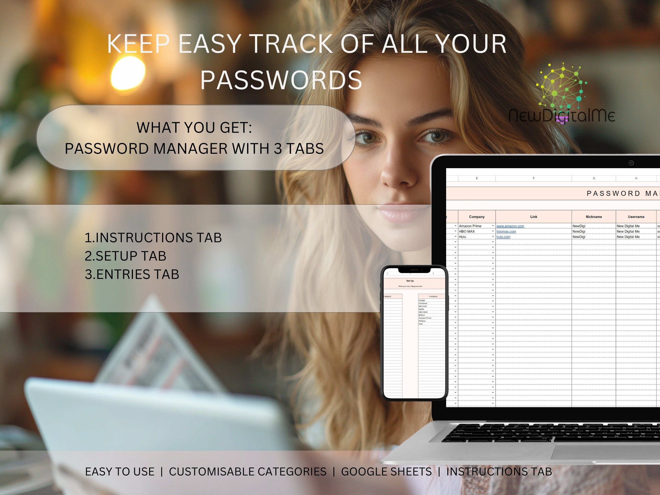 Password Manager Spreadsheet| Password Tracker|password List|google ...