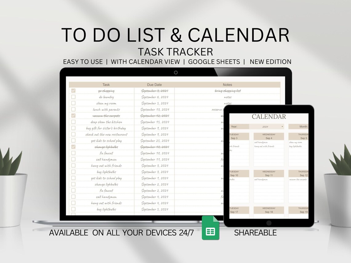 Checkmark to Do List, Easy Monthly Calendar, Daily Schedule, Routine ...