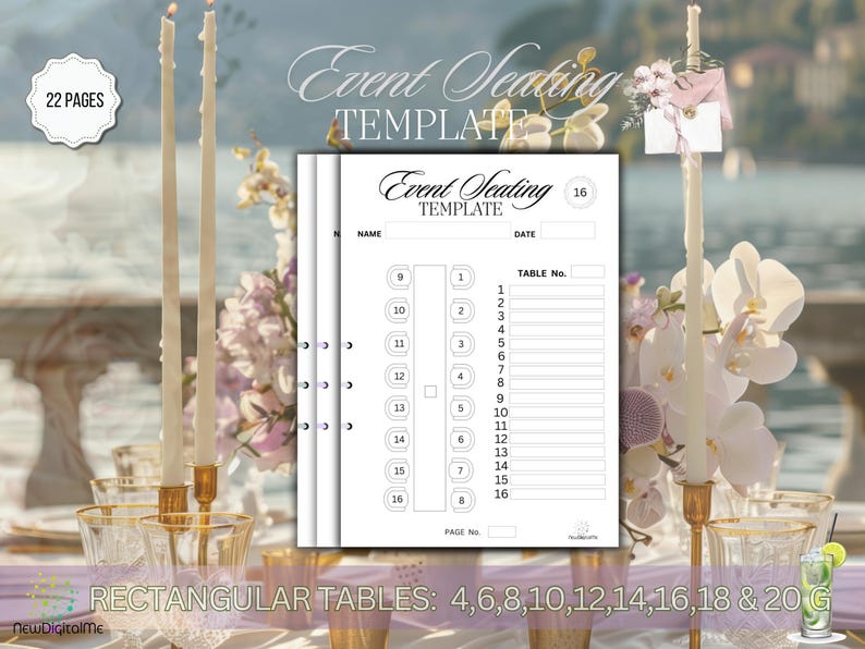 Printable Fillable Event Seating Chart Template, Wedding Table Seating ...
