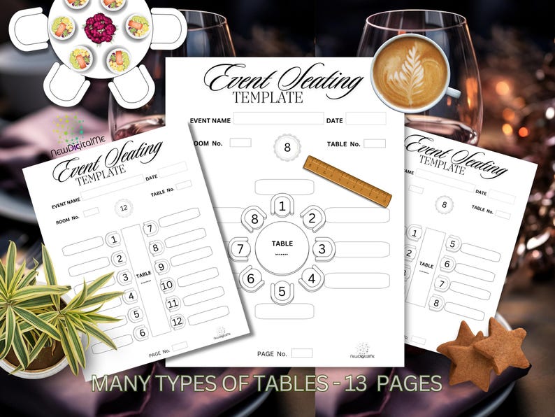Printable Event Seating Chart Template, Wedding Table Seating ...
