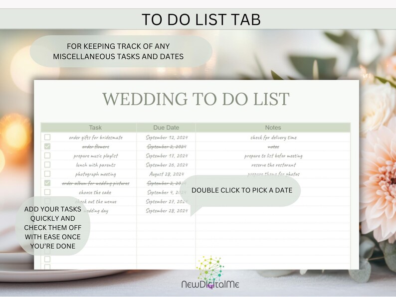 Wedding Guest List Tracker | Wedding Seating Chart | Wedding Planner ...