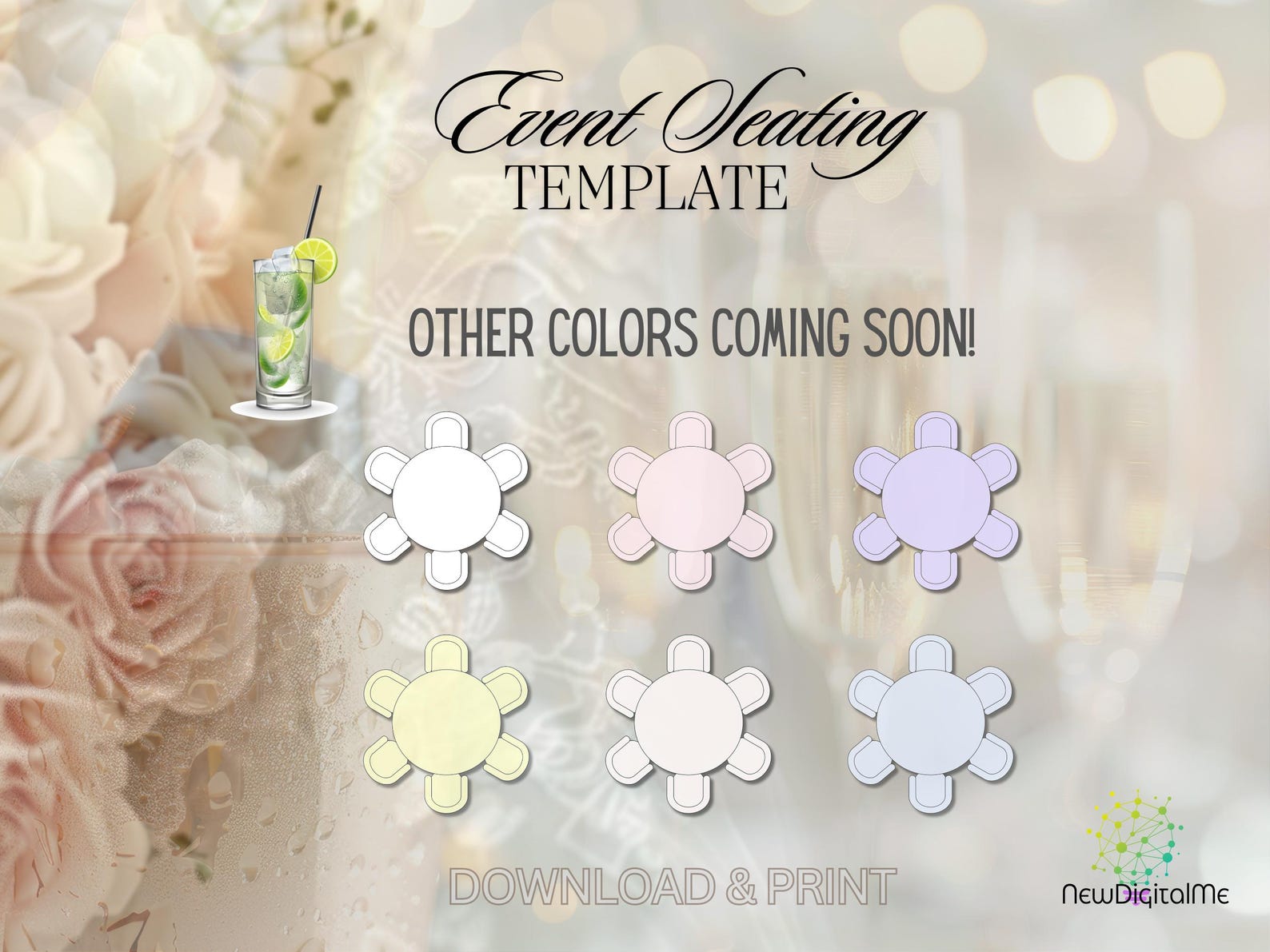 Printable Event Seating Chart Template, Wedding Table Seating ...