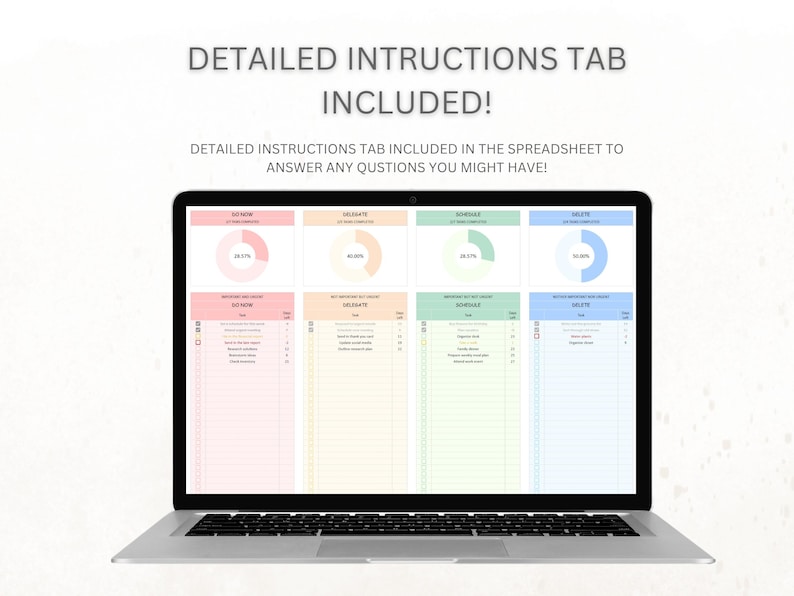 Eisenhower Matrix Priority Google Sheets Spreadsheet Task Priority ...
