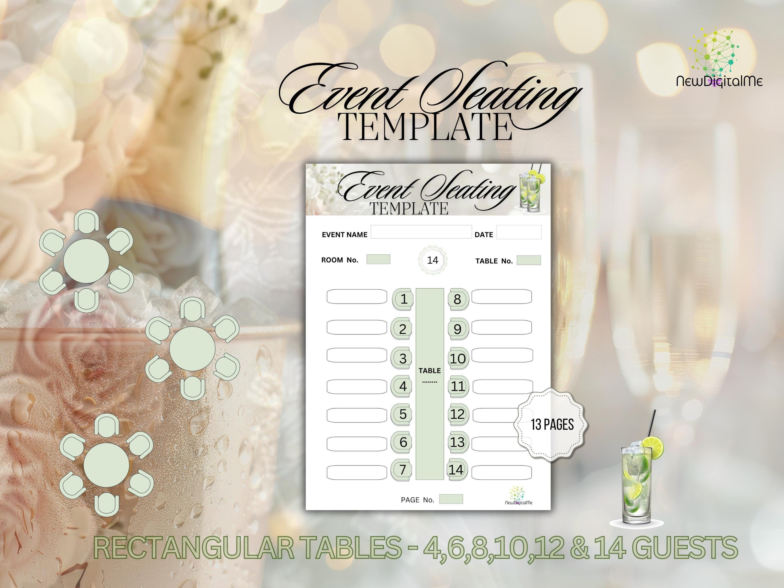 Printable Event Seating Chart Template, Wedding Table Seating ...