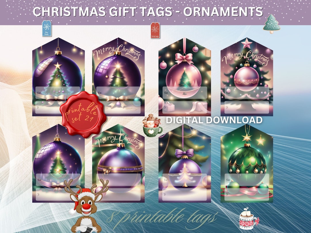 Merry Christmas Gift Tags Digital Download Printable Christmas ...