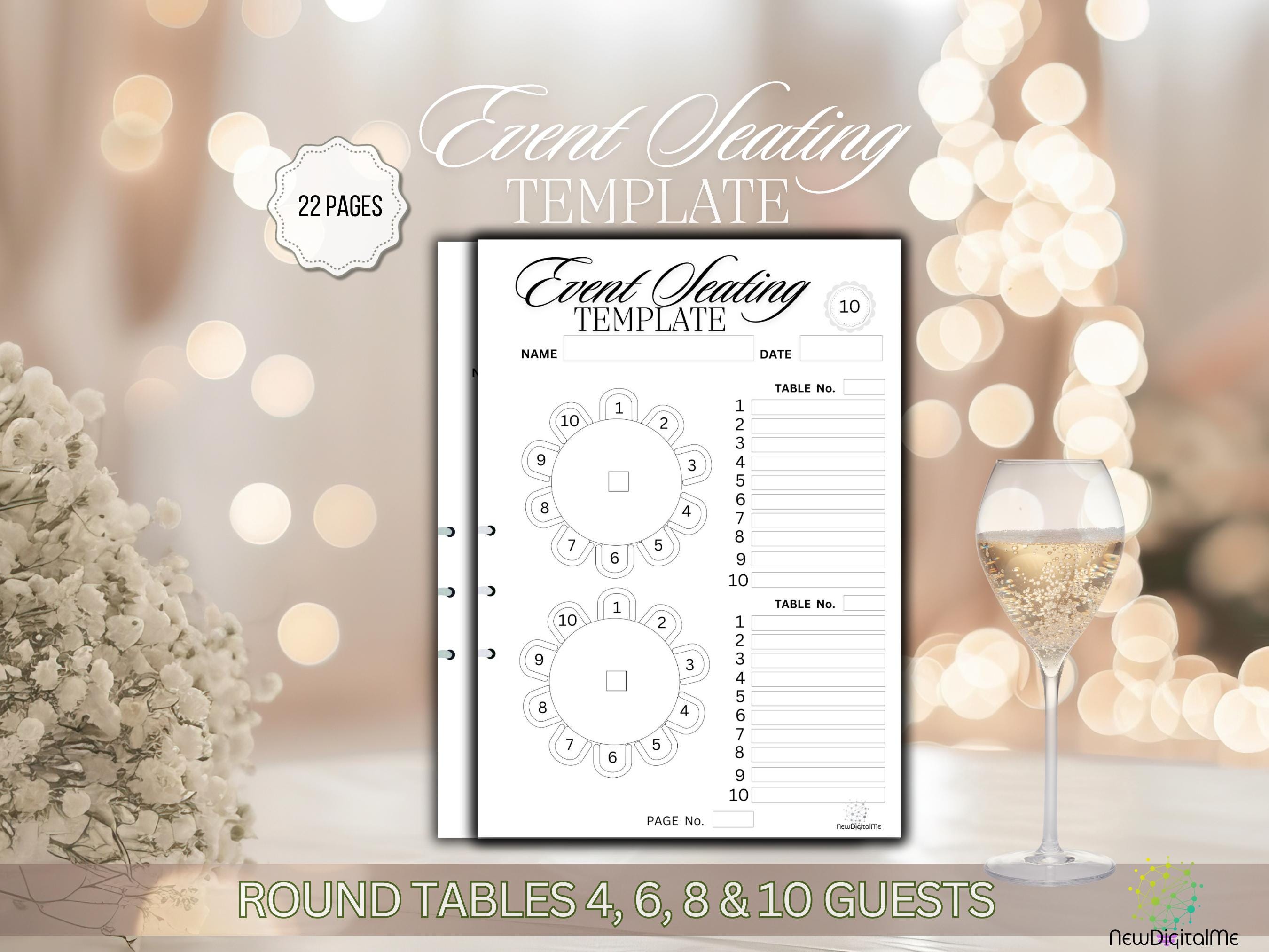 Printable Fillable Event Seating Chart Template, Wedding Table Seating ...