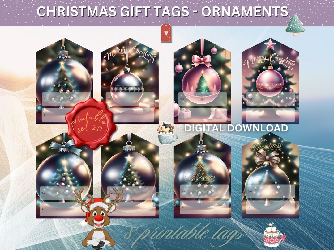 Merry Christmas Gift Tags Digital Download Printable Christmas ...