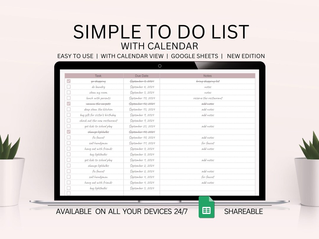 Simple to Do List Easy Monthly Calendar Daily Schedule Routine Task ...