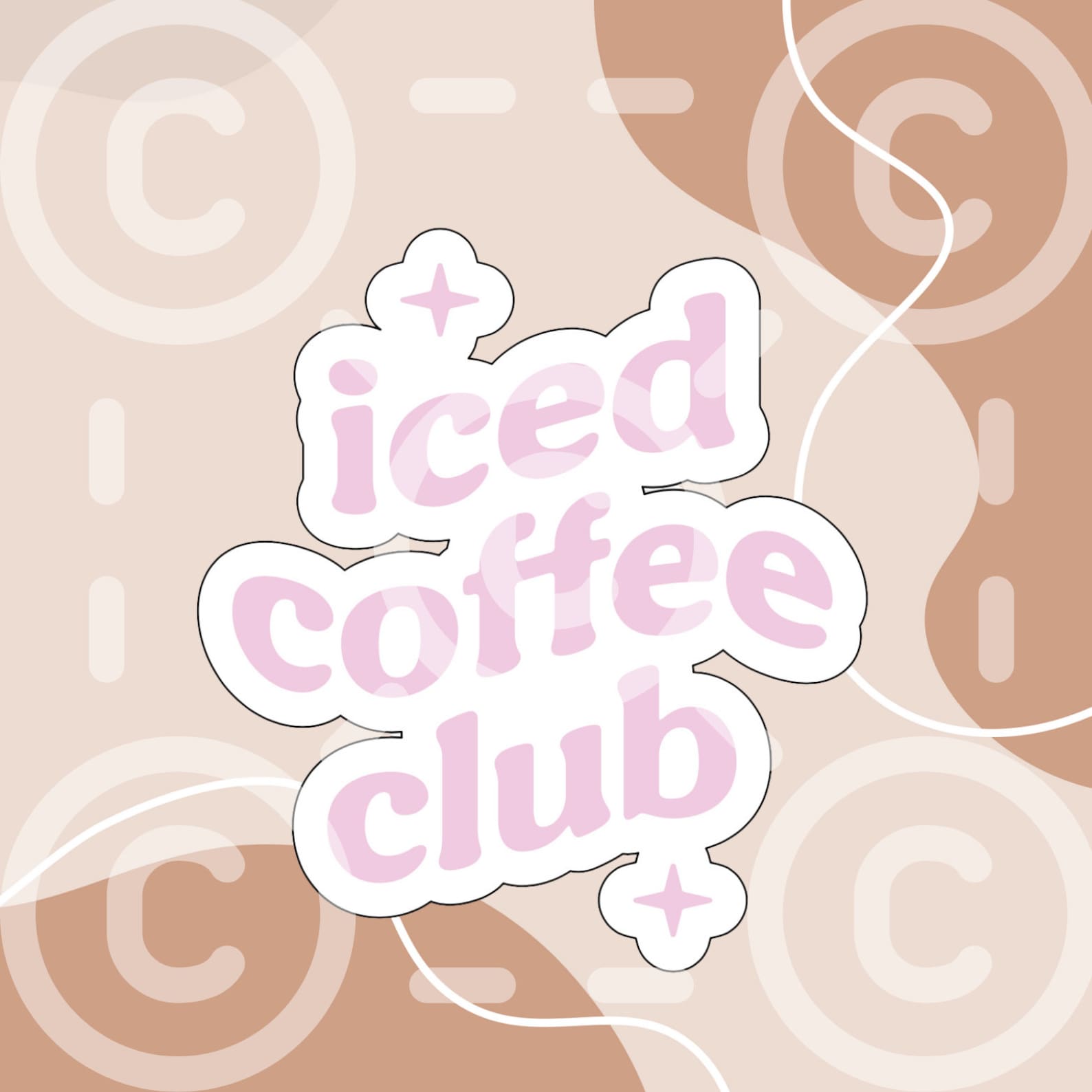 Iced Coffee Stickers: Pink Girlie Vinyl Decals for Tumblers - Etsy